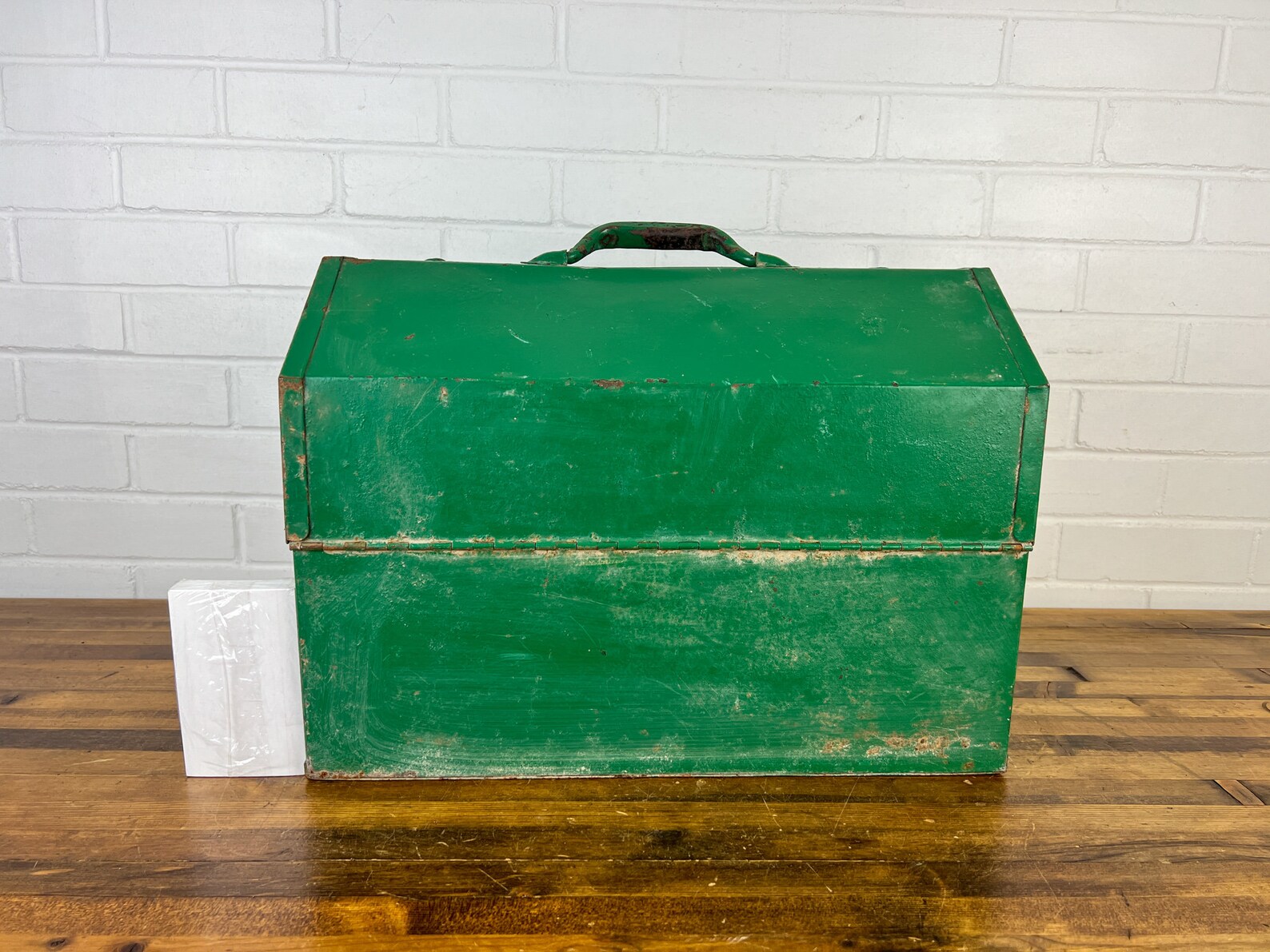 Large Vintage Green Metal Tool Box With 2 Trays XL Distressed - Etsy