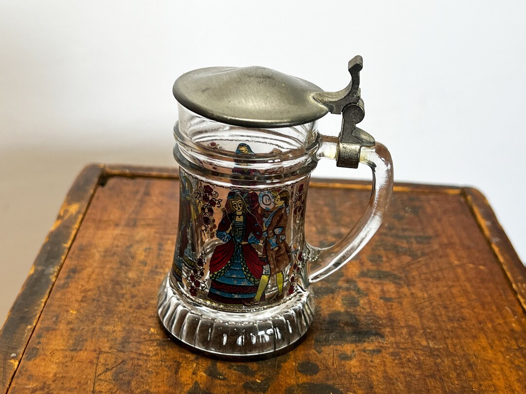 Vintage Miniature Glass Stein With Metal Lid Original BMF ...