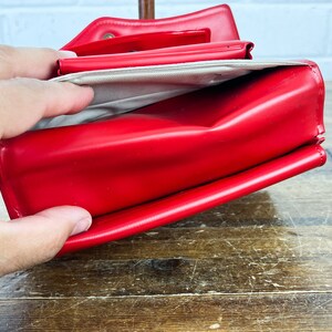 Vintage Red Vinyl Checkbook Wallet Checkbook Cover for Women Wide ...