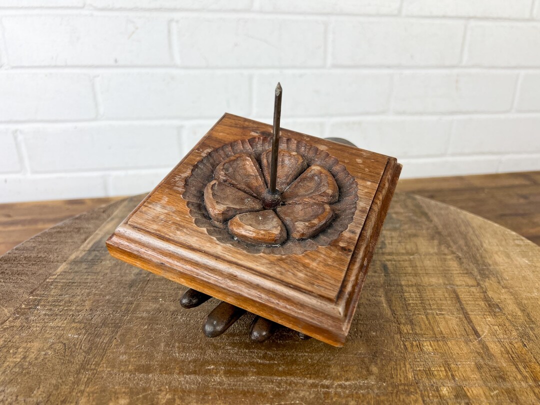 1960s Vintage Handmade Wooden Receipt Spike Bill Spike Spindle Paper ...