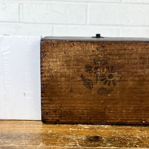 Vintage Wooden Recipe Box With Lid File Organizer for 3x5 Cards Small ...