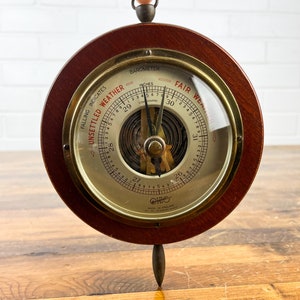 Vintage Wood Barometer With Brass by Ohio Company Made in England ...