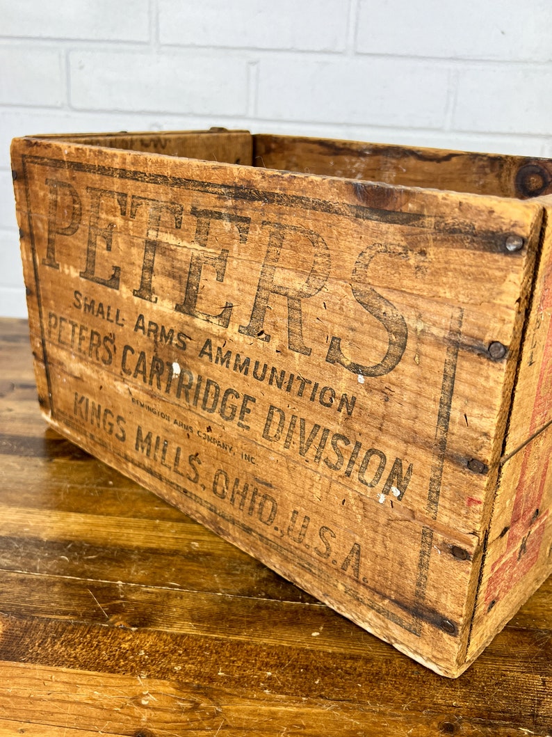 Antique Wooden Ammo Box Authentic Vintage Peters Small Arms - Etsy