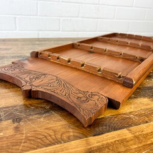 1980s Vintage Wood Souvenir Spoon Rack for Collectible Spoons Holds 24 ...