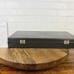 Vintage Dark Gray Metal 35mm Slide Box With Latch and Handle Projector ...