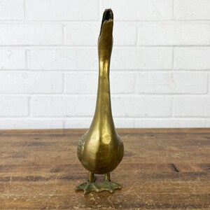 Vintage Brass Goose Figurine Gold Bird Animal Figure Lake Shelf Decor ...