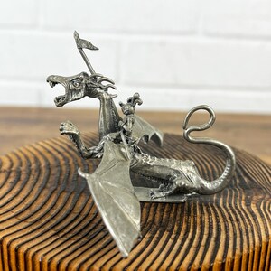 1980s Vintage Miniature Pewter Dragon Figurine Tiny Silver - Etsy