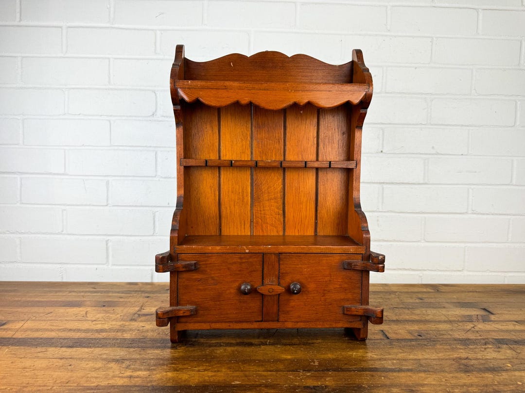 Vintage Wood Souvenir Spoon Rack for Collectible Spoons With Cabinet ...