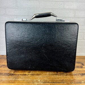 Vintage Hard Plastic Black Briefcase With Silver Accents American ...