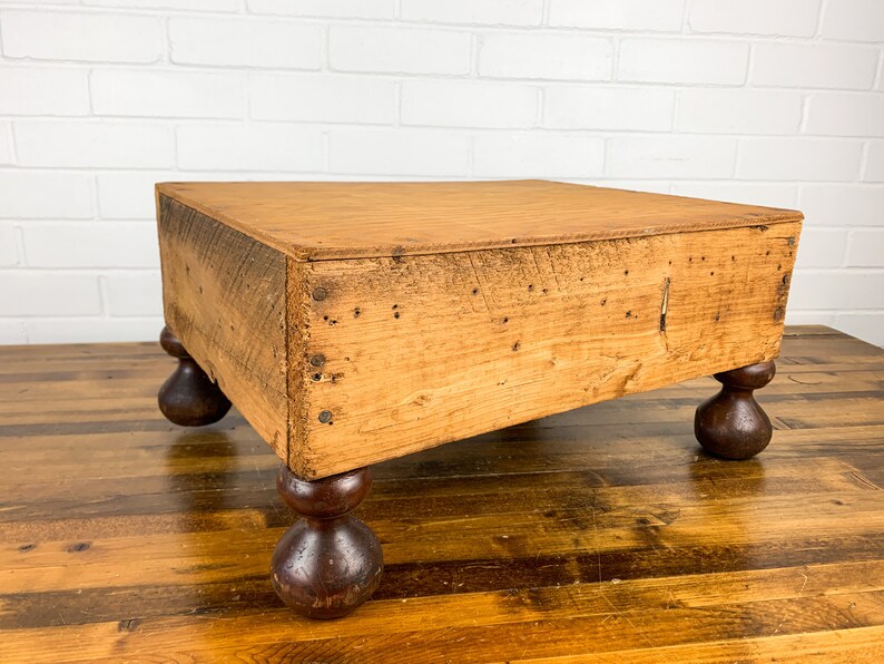 Handmade Wood Stool With Bumpy Legs Authentic Vintage - Etsy