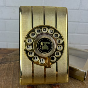 Vintage Gold Phone Dial Telephone Number Directory Rotary Dial Index ...