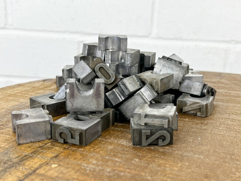 4 Pounds Vintage Metal Letterpress Number Blocks 72 Point Girder Heavy ...