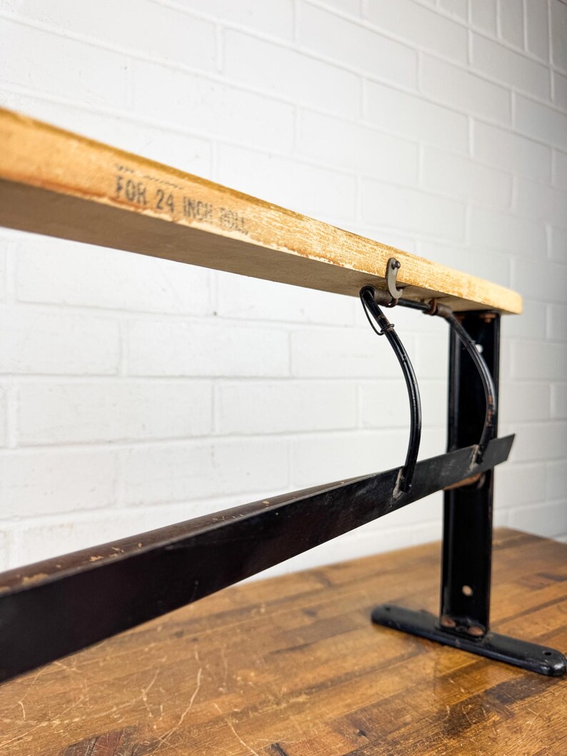 Vintage Wood & Metal Butcher Paper Cutter – 24” Roll Dispenser Rustic ...