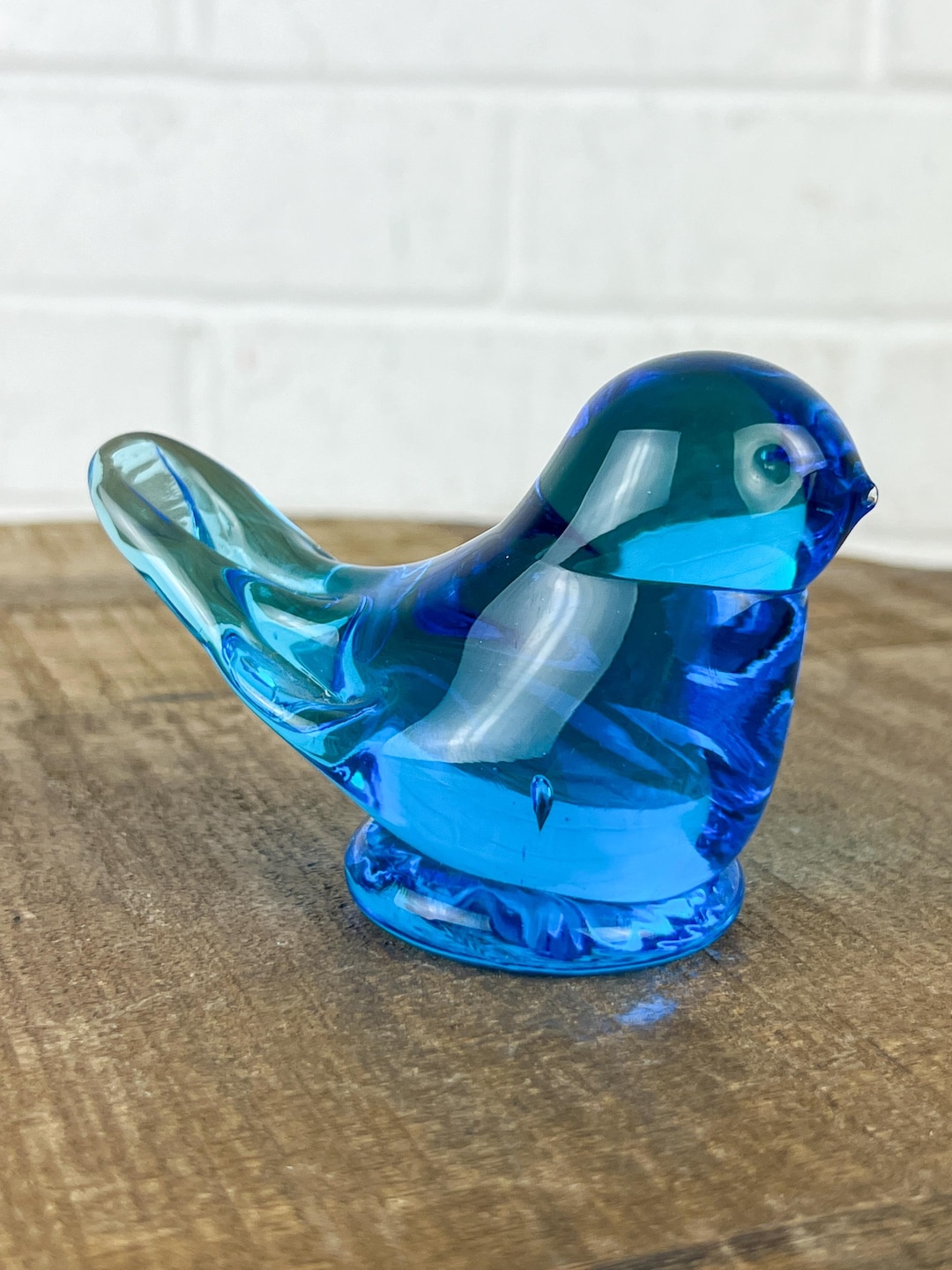 1990 Vintage Glass Bluebird Figurine Bluebird of Happiness Glass ...