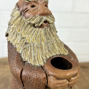 Vintage Handcrafted Stoneware Oil Lamp Figurine Happy Old Man Windridge ...