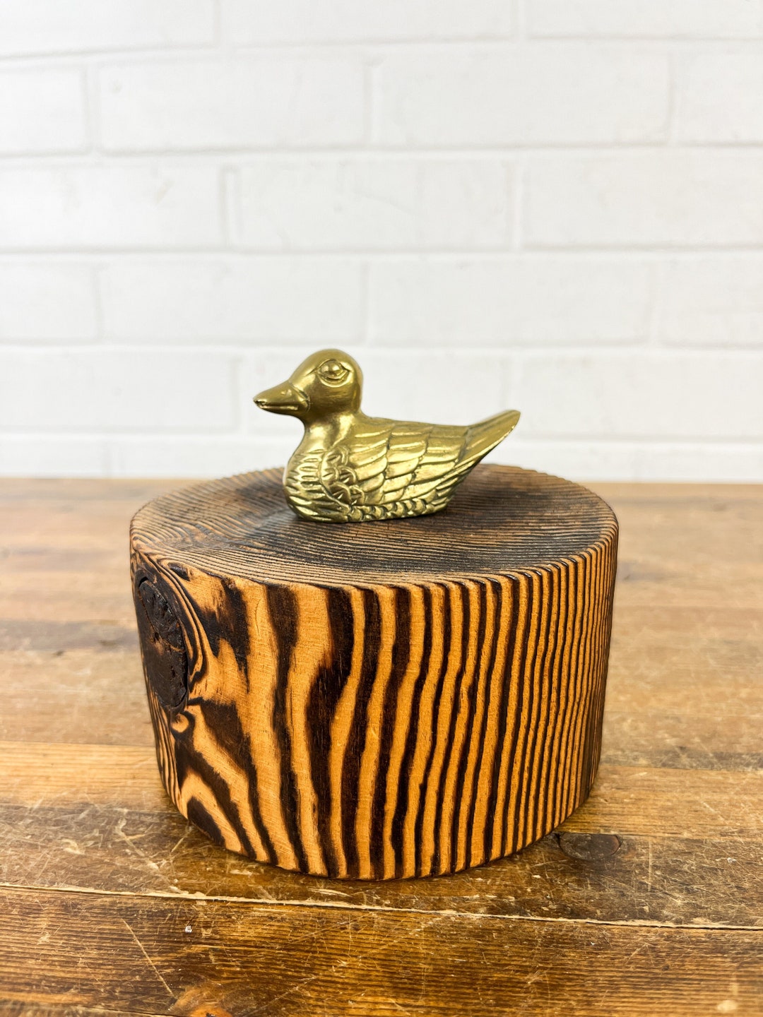 3" Vintage Brass Duck Duckling Figurine Miniature Gold Metal Duck ...