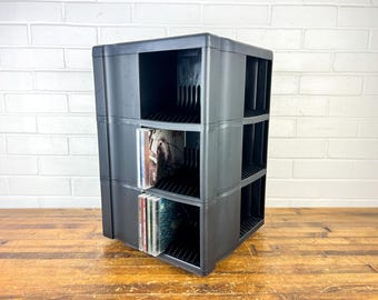 Vintage Fellowes CD Rack Holder 12 Disc Dark Gray See Through Plastic ...