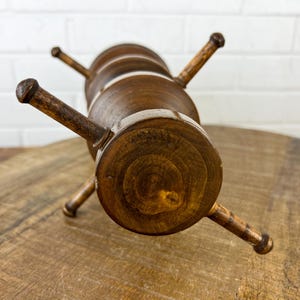 Vintage Wood Mug Tree Stand for 6 Coffee Cups Unique Brown Wooden ...