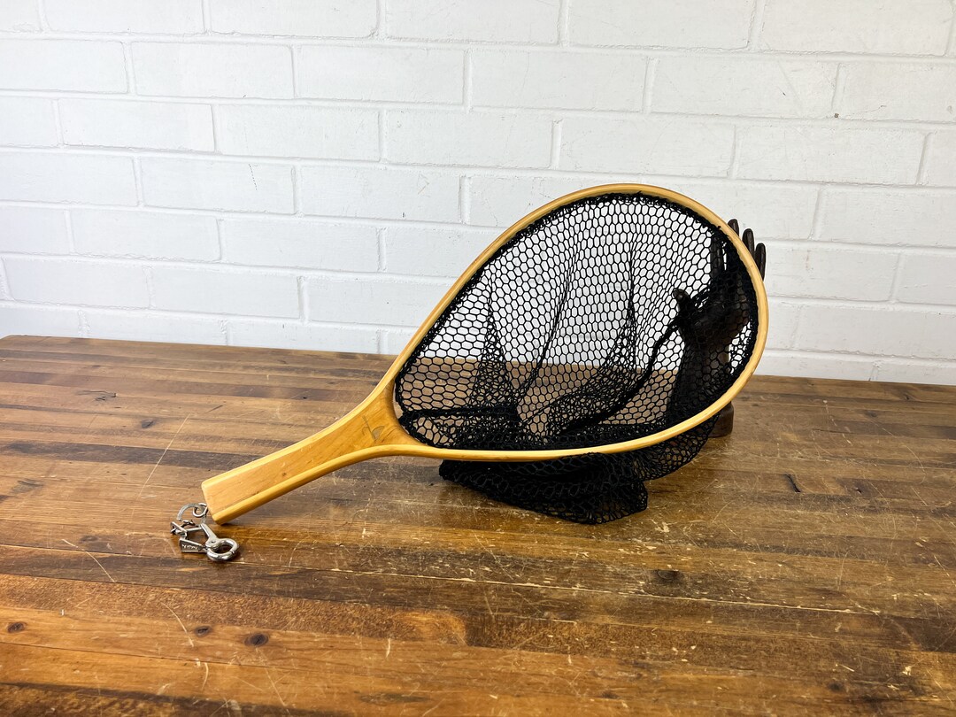 Vintage Pacific Fly Landing Wood Fishing Net With Soft Mesh and French ...