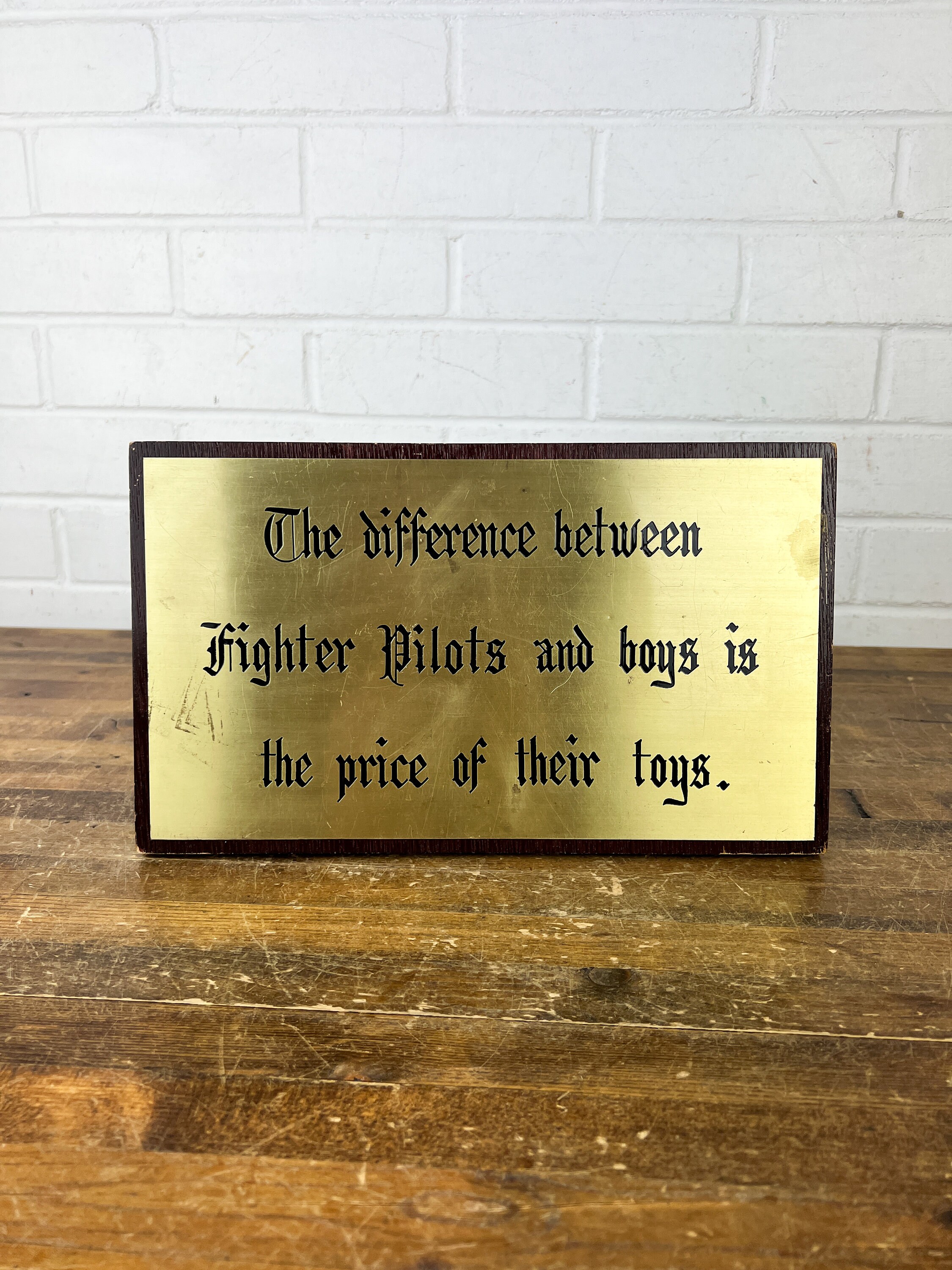Vintage Funny Fighter Pilot Sign With Wooden Backing Wall Hanging the ...