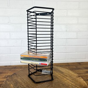 Vintage Black Metal Compact Disc Holder for Wall Metal Holds 24 Cds ...