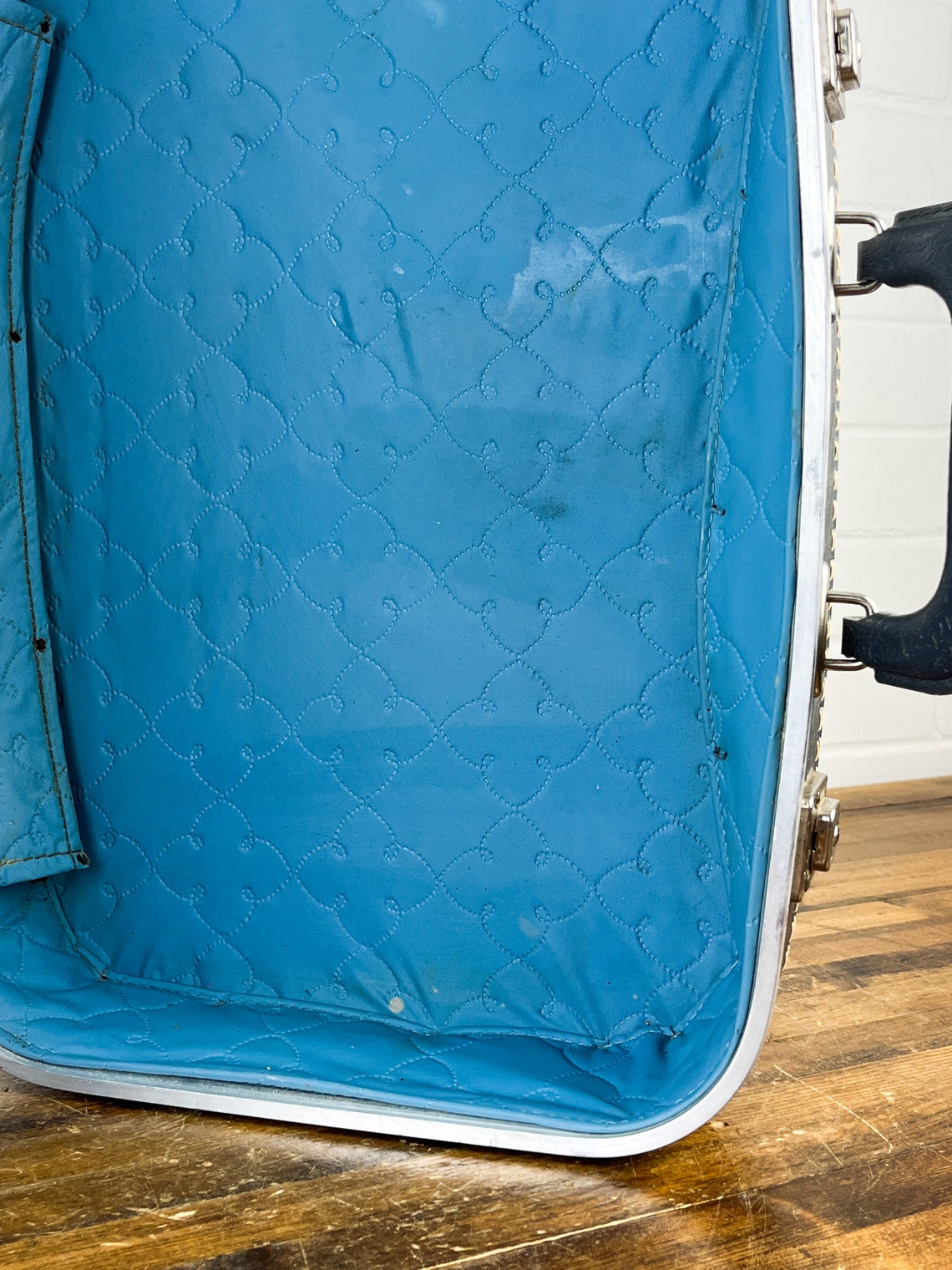 Vintage Gray Suitcase Grey Luggage to Display Storage Case Underbed ...