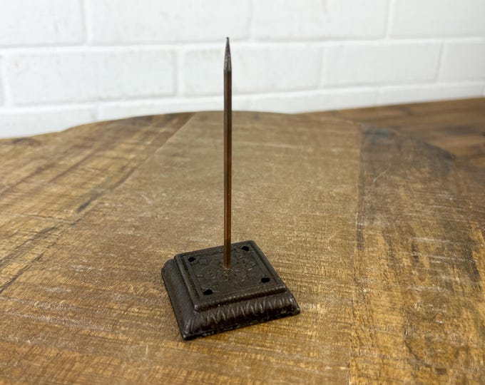 Vintage Square Metal Receipt Spike Bill Spike Spindle Paper Spike Thing ...