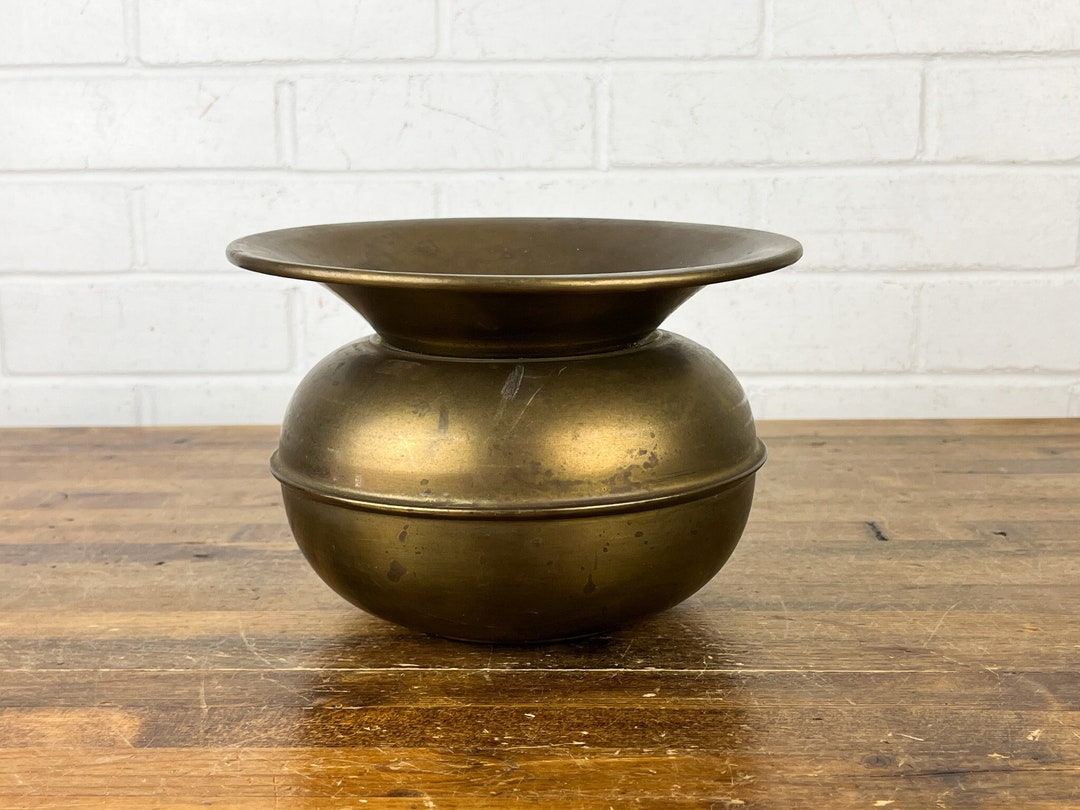 8x5 Vintage Golden Brass Spittoon Small Gold Metal Pot - Etsy