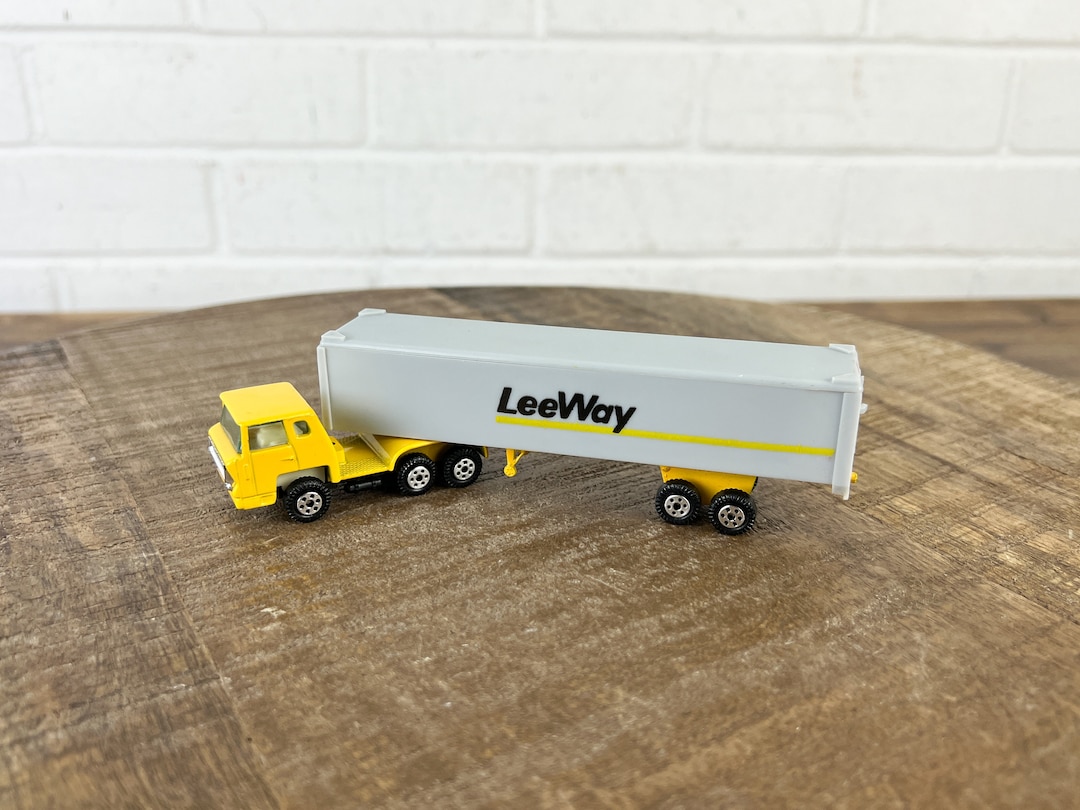 Vintage Yatming Yellow Semi Truck With Trailer Leeway Diecast 1970s ...