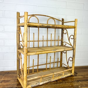 Vintage Brown Wicker Wall Shelf or Tabletop Shelf Authentic Vintage ...