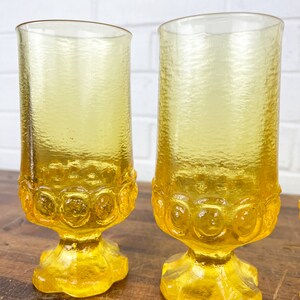 4 Vintage Heavy Yellow Drinking Glasses Tiffin Franciscan Madeira ...