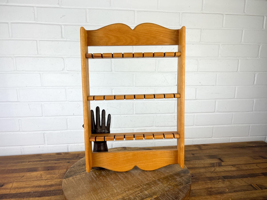 Vintage Wood Souvenir Spoon Rack for Collectible Spoons Holds 27 Small ...
