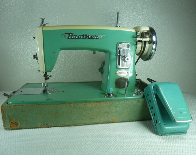 Vintage 1958 Turquoise Blue/ Mint Green Brother Sewing Machine - Etsy