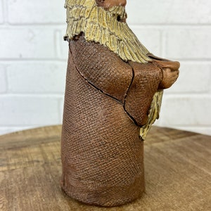 Vintage Handcrafted Stoneware Oil Lamp Figurine Happy Old Man Windridge ...