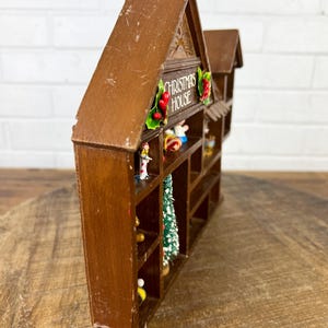 1970s Vintage Enesco Christmas House Shadow Box With Wooden Miniature ...