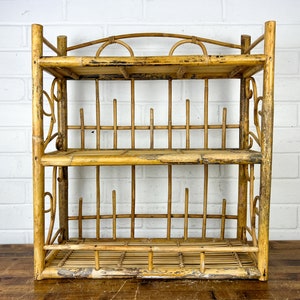 Vintage Brown Wicker Wall Shelf or Tabletop Shelf Authentic Vintage ...