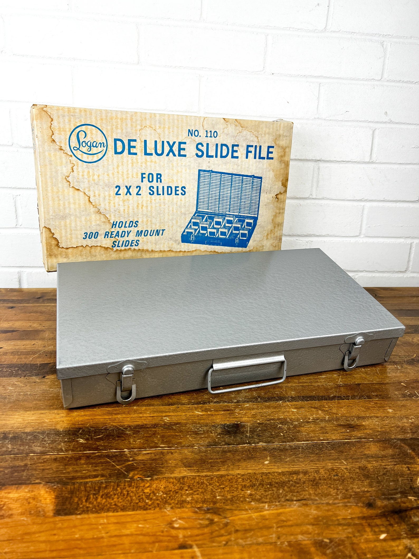 Vintage Gray Metal 35mm Slide Box With Latch and Handle - Etsy