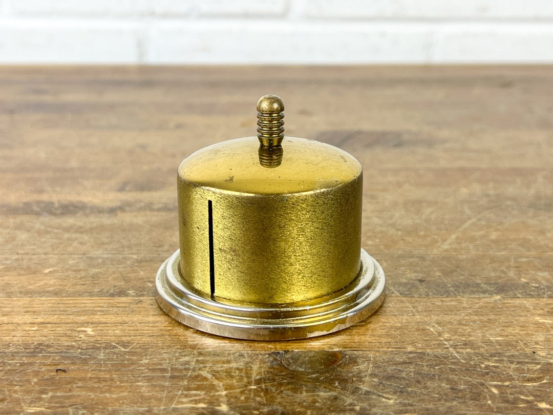 Vintage Gold Metal Stamp Dispenser for Rolled Stamps Authentic Vintage ...