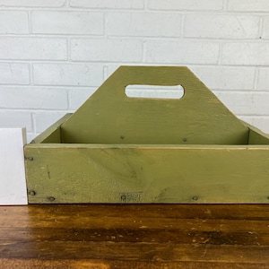 Handmade Vintage Wooden Tool Tray With Slots and Handle Distressed Wood ...
