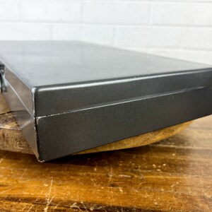 Vintage Dark Gray Metal 35mm Slide Box With Latch and Handle Projector ...