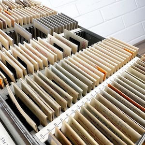 Vintage Gray Metal 35mm Slide File Box With Lid Latch Handle Mansfield ...