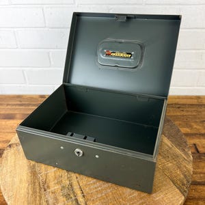 Vintage Distressed Steelmaster Gray Metal Box Simple Industrial Dark ...