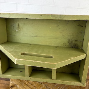 Handmade Vintage Wooden Tool Tray With Slots and Handle Distressed Wood ...