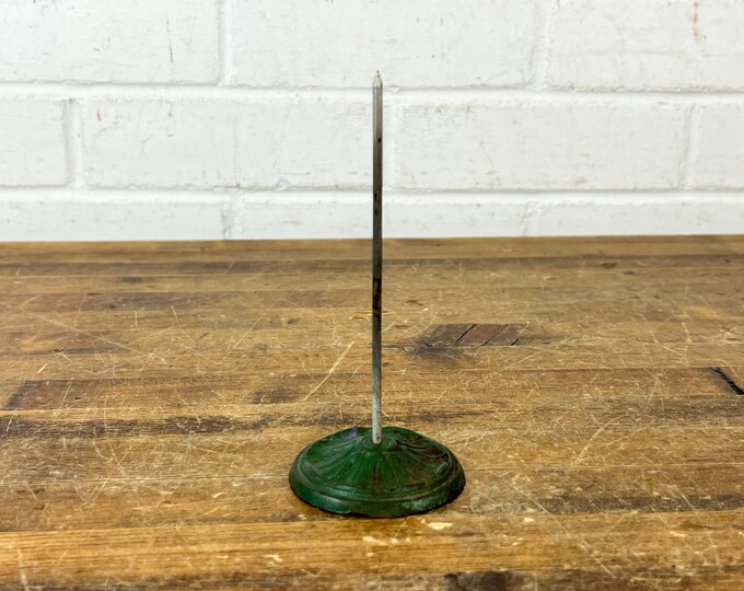 Vintage Green Metal Receipt Spike Bill Spike Spindle Authentic Vintage ...