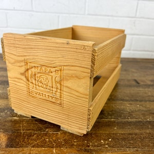 Vintage Napa Valley Wood Storage Display Container or CD Holder Storage ...