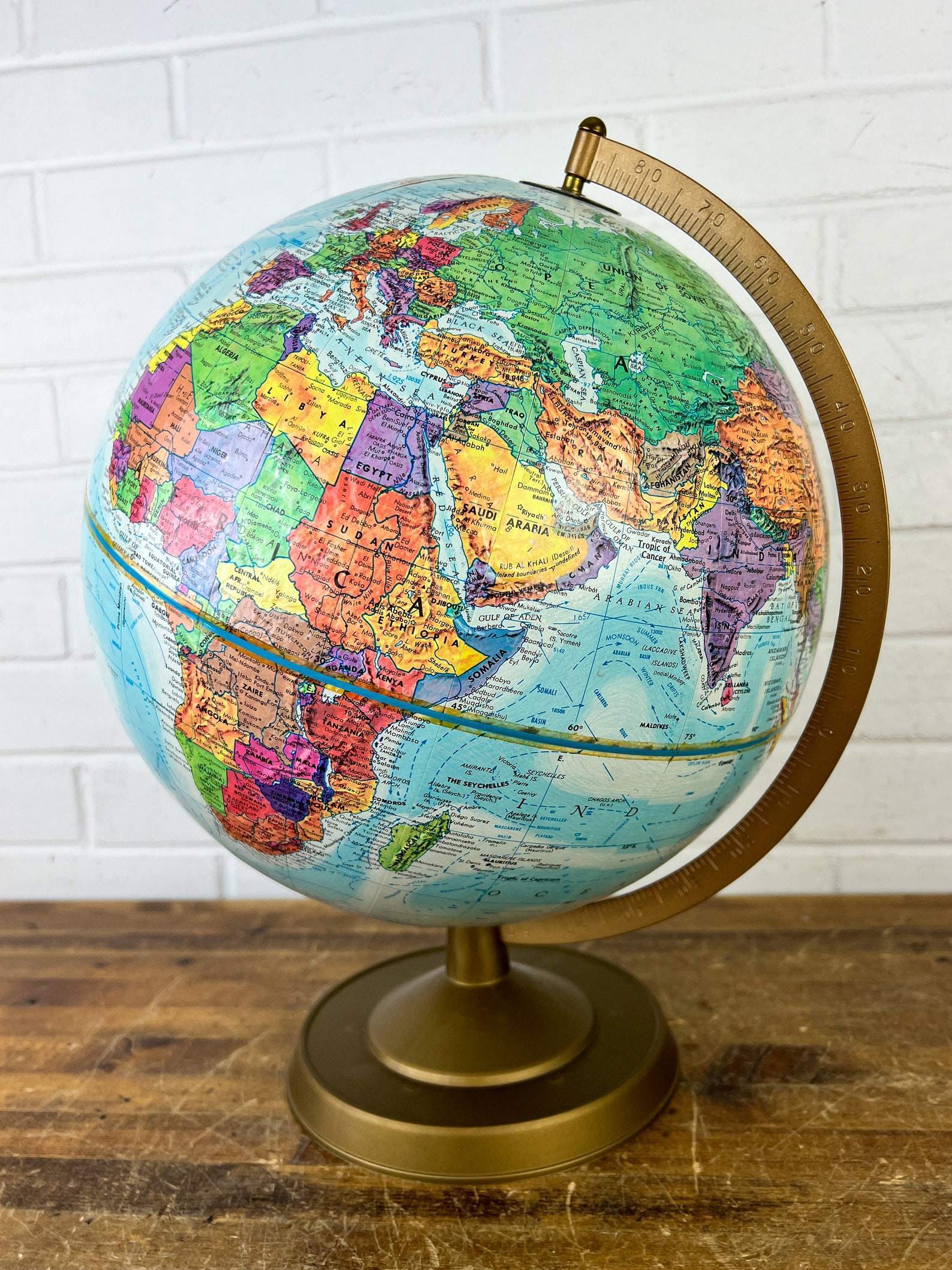 Vintage Replogle 12 Inch World Globe With Stand Authentic Vintage Spinning Globemaster World ...