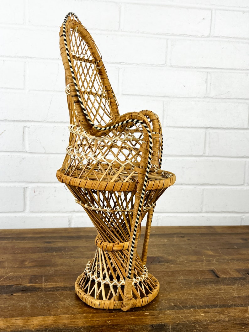 15" Small Vintage Bohemian Peacock Chair Perfect Chair for Doll Display ...