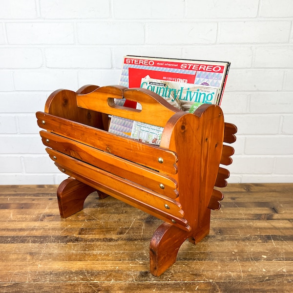 Wood Magazine Rack - Etsy