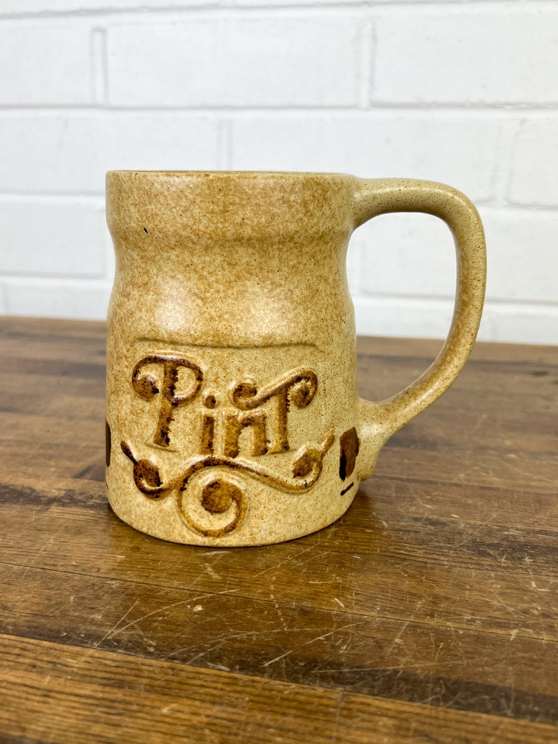 Vintage Pottery Pint Beer Mug With the Word Pint on It - Etsy