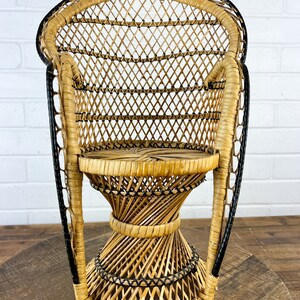 16" Small Vintage Bohemian Peacock Chair Perfect Chair for Doll Display ...